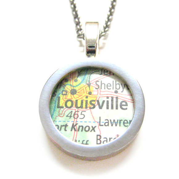 Kiola Designs | Jewelry | Louisville Kentucky Map Pendant Necklace ...